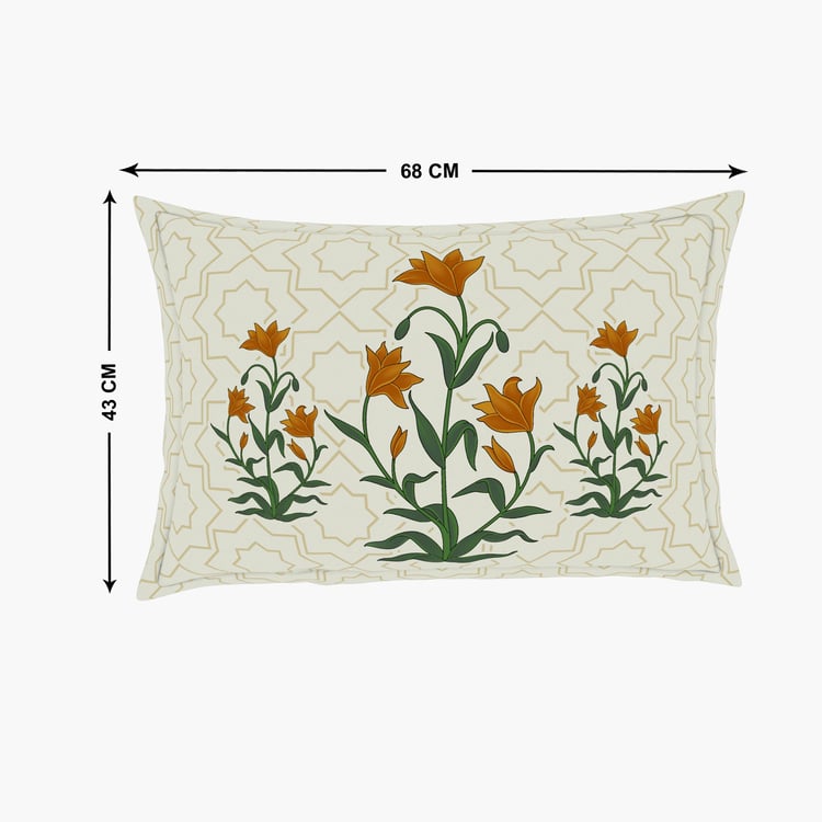 Buy SPACES Rangana Rotary 210TC Floral Print 3Pcs Super King Bedsheet ...