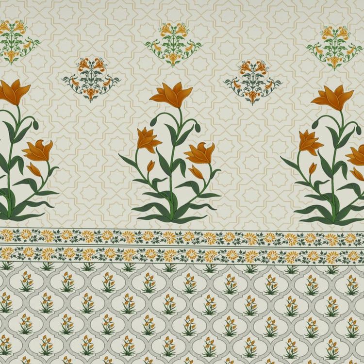 Buy SPACES Rangana Rotary 210TC Floral Print 3Pcs Super King Bedsheet ...