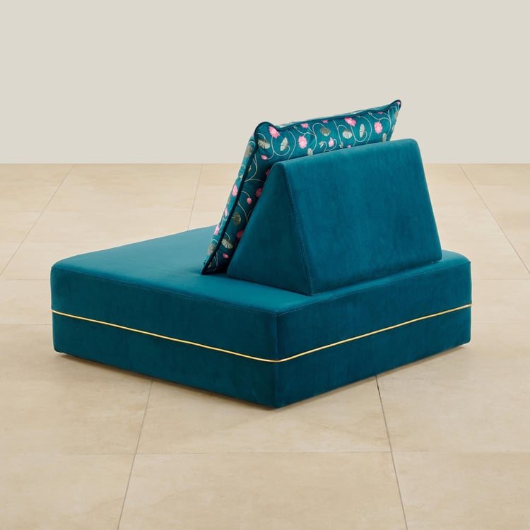 Buy Maya Modular Fabric 1-Seater Sofa with Cushion - Teal from Home ...