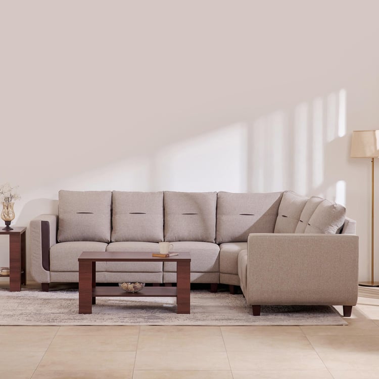 Buy Berry Fabric 6-Seater Corner Sofa - Beige from Home Centre at just ...