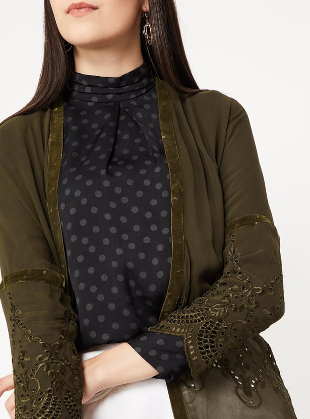 Buy CODE Schiffli Detailed Longline Sheer Shrug from CODE at just INR ...