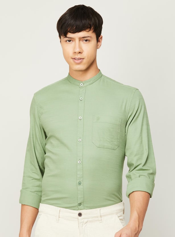 Buy CODE Solid Regular Fit Shirt from CODE at just INR 1499.0