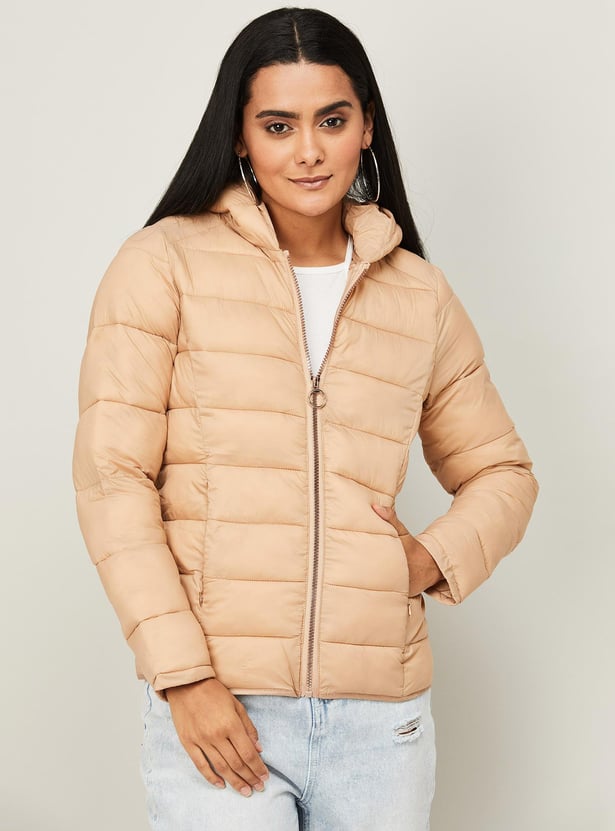 Buy CODE CLASSIC Women Solid Hooded Puffer Jacket from Code Classic at ...