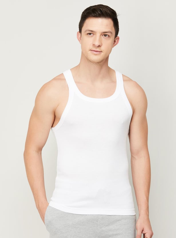 Buy FAME FOREVER Men Solid Round Neck Inner Vest from Fame Forever at ...