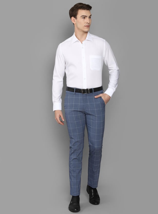 Buy LOUIS PHILIPPE Men Checked Slim Tapered Formal Pant from Louis ...