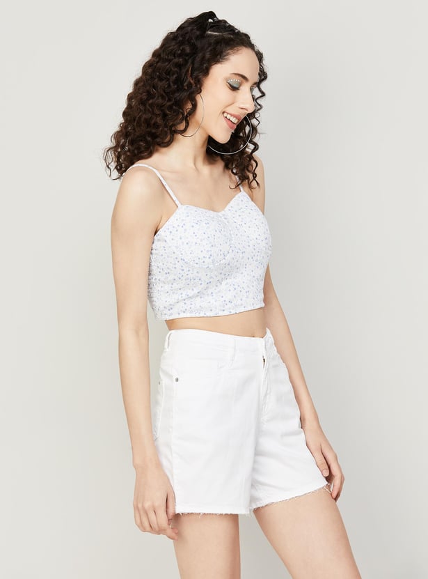 Buy GINGER Women Floral Printed Spaghetti Crop Top from Ginger at just ...