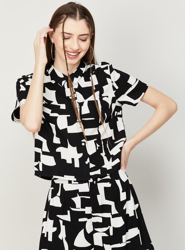 Buy GINGER Women Printed Spread Collar Casual Shirt from Ginger at just ...