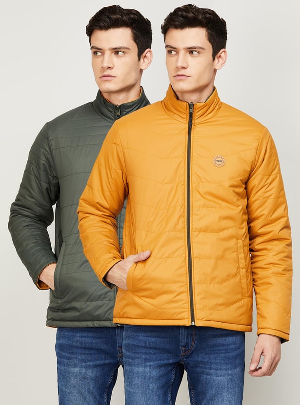 Buy FLYING MACHINE Men Quilted Reversible Bomber Jacket from Flying ...