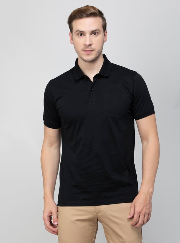 Buy CODE Men Solid Half Sleeves Slim Fit Polo T-Shirt from CODE at just ...