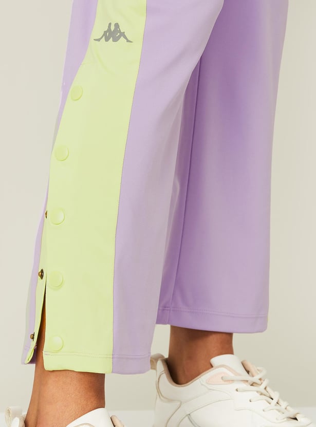 Buy KAPPA Women Colourblocked Elasticated Button Hemmed Track Pants ...