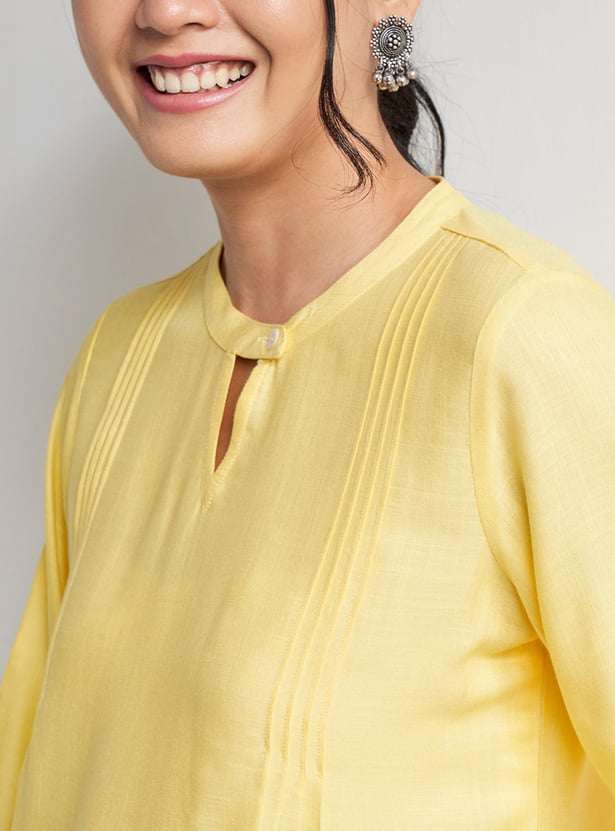Buy Global Desi Women Embroidered Keyhole Neck Top From Global Desi At