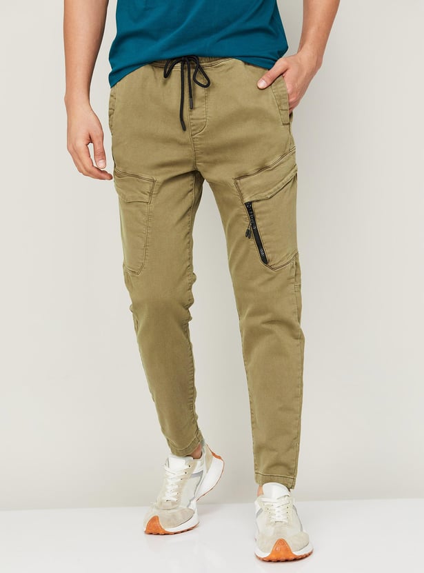 Buy BOSSINI Men Solid Regular Fit Cargo Trousers from Bossini at just ...