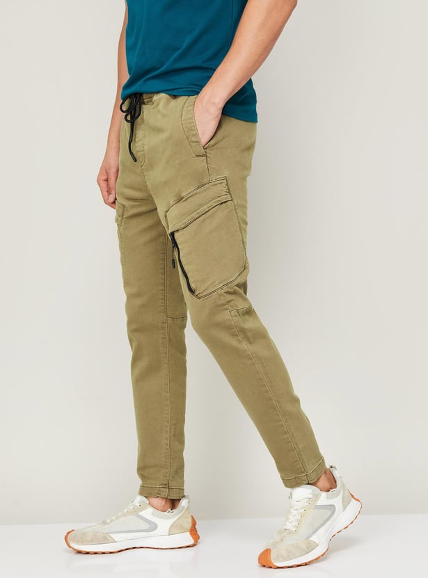 Buy BOSSINI Men Solid Regular Fit Cargo Trousers from Bossini at just ...