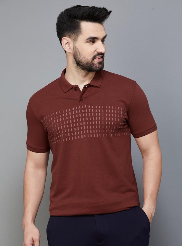 Buy CODE Printed Slim Fit Polo T-Shirt from CODE at just INR 1299.0