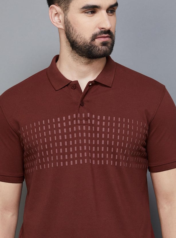Buy CODE Printed Slim Fit Polo T-Shirt from CODE at just INR 1299.0
