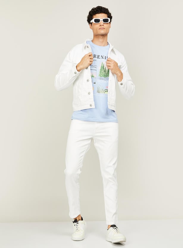 Buy FLYING MACHINE Men Solid Denim Casual Jacket from Flying Machine at ...