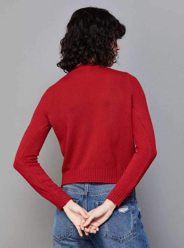 Buy GINGER Women Knitted Sweater from Ginger at just INR 799.0
