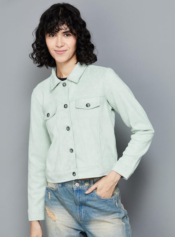 Buy FAME FOREVER Women Solid Denim Jacket from Fame Forever at just INR ...