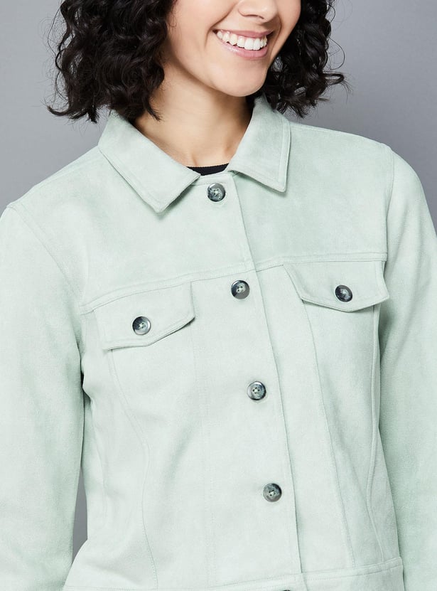 Buy FAME FOREVER Women Solid Denim Jacket from Fame Forever at just INR ...
