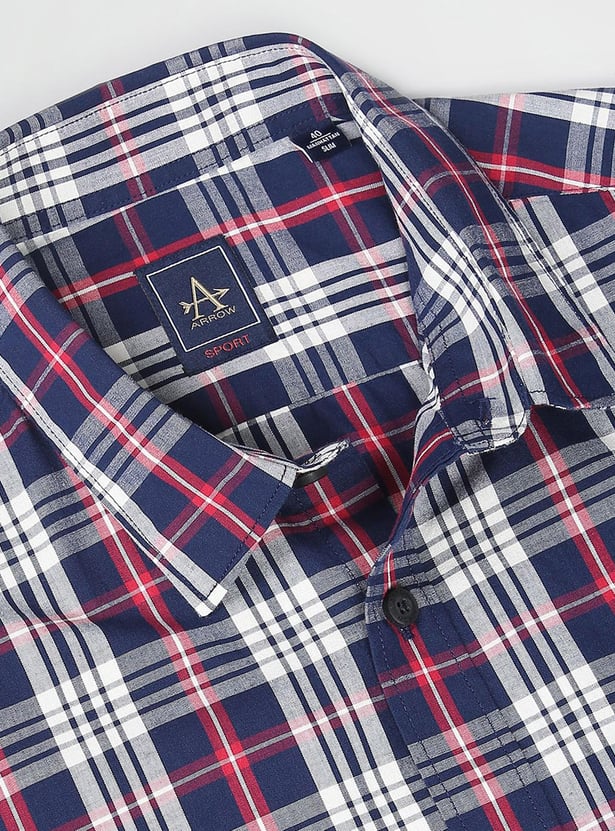 Buy ARROW SPORT Men Checked Regular Fit Casual Shirt from Arrow Sport ...