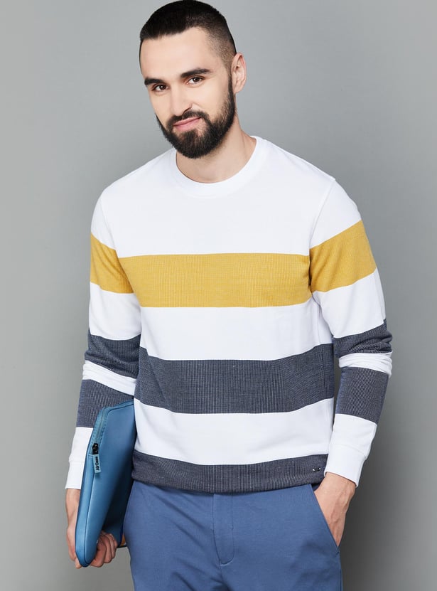Buy CODE Men Striped Sweater from CODE at just INR 1499.0