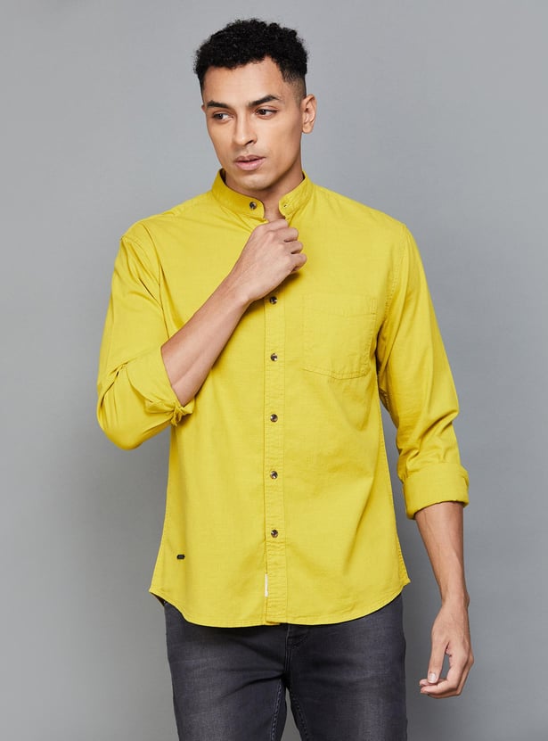 Buy FORCA Men Solid Slim Fit Casual Shirt from Forca at just INR 999.0