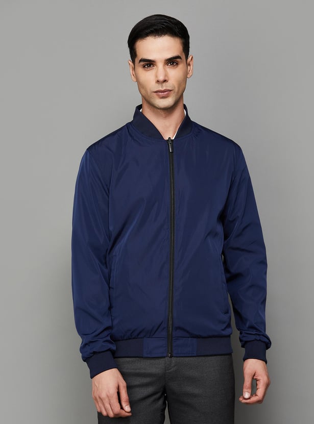 Buy CODE Men Checked Reversible Bomber Jacket from CODE at just INR 4999.0