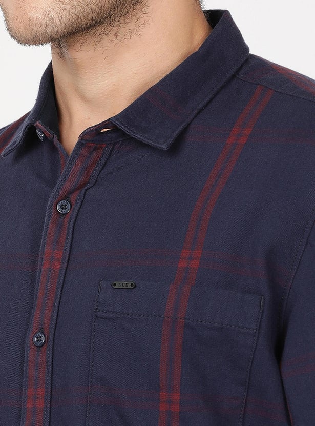 Buy LEE Men Checked Slim Fit Casual Shirt from Lee at just INR 2799.0