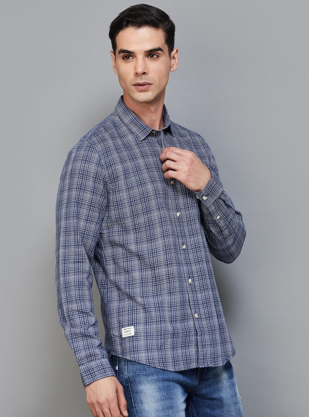 Buy FORCA Men Checked Regular Fit Casual Shirt from Forca at just INR 999.0
