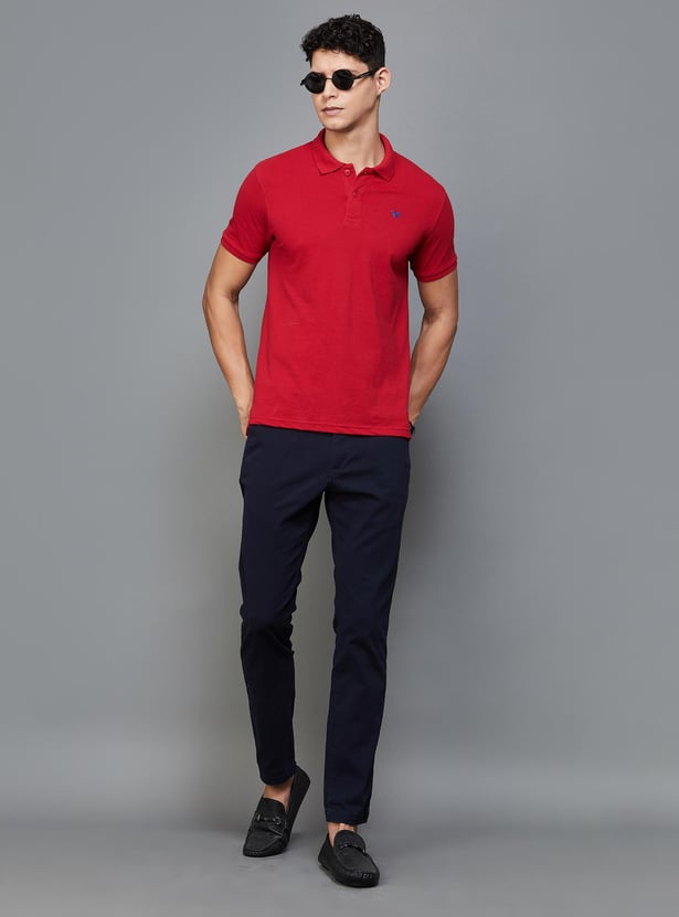 Buy CODE Men Solid Slim Tapered Casual Trousers from CODE at just INR ...