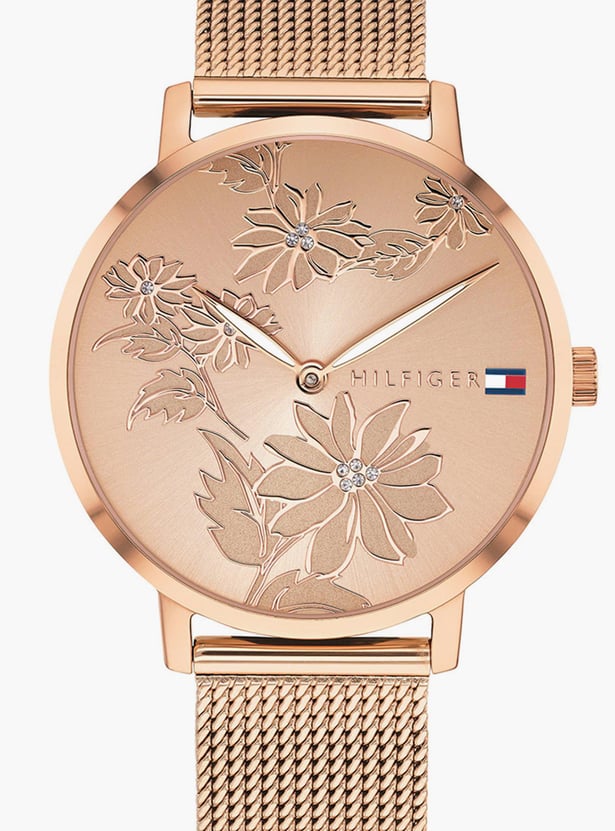 Buy TOMMY HILFIGER Women Floral Analog Watch with Metal Strap ...
