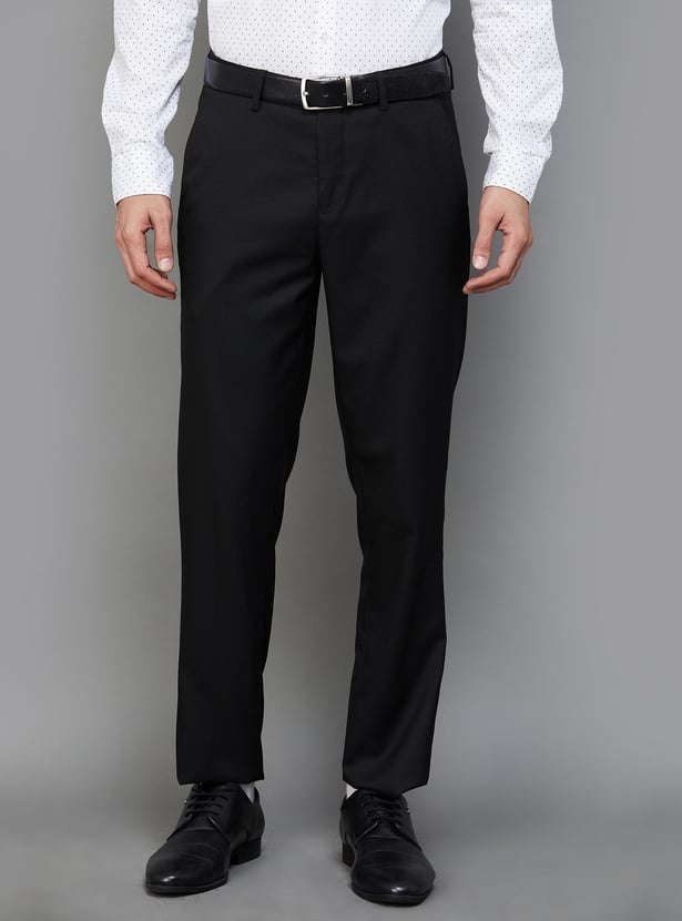 Buy CODE Men Solid Slim Tapered Formal Trousers from CODE at just INR ...