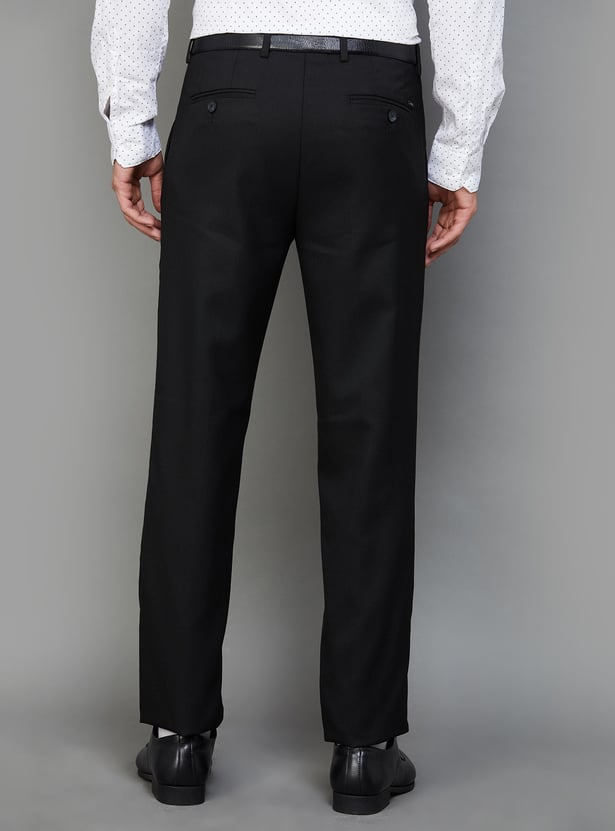 Buy CODE Men Solid Slim Tapered Formal Trousers from CODE at just INR ...