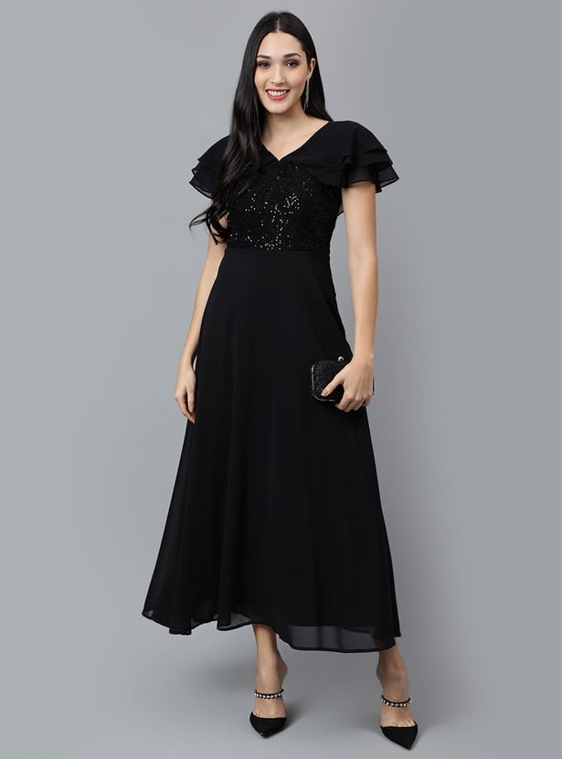 Buy LATIN QUARTERS Women Sequined Maxi Dress from Latin Quarters at ...