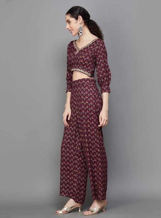 Buy Global Desi Women Printed V Neck Co Ords From Global Desi At Just