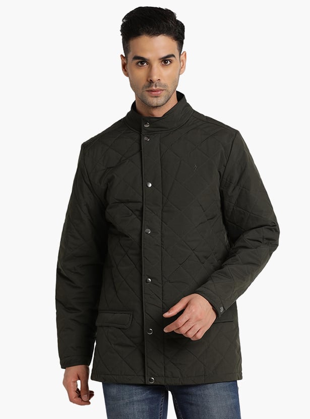 Buy INDIAN TERRAIN Men Solid Quilted Puffer Jacket from Indian Terrain at just INR 6199.0