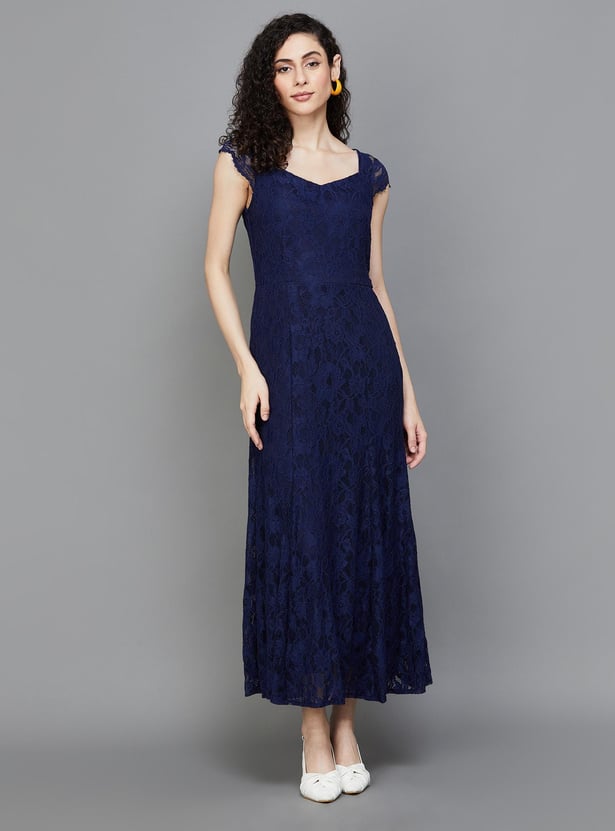Buy LATIN QUARTERS Women Lace-Textured Maxi Dress from Latin Quarters ...