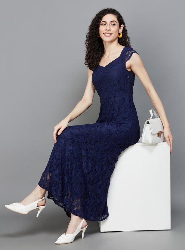 Buy LATIN QUARTERS Women Lace-Textured Maxi Dress from Latin Quarters ...