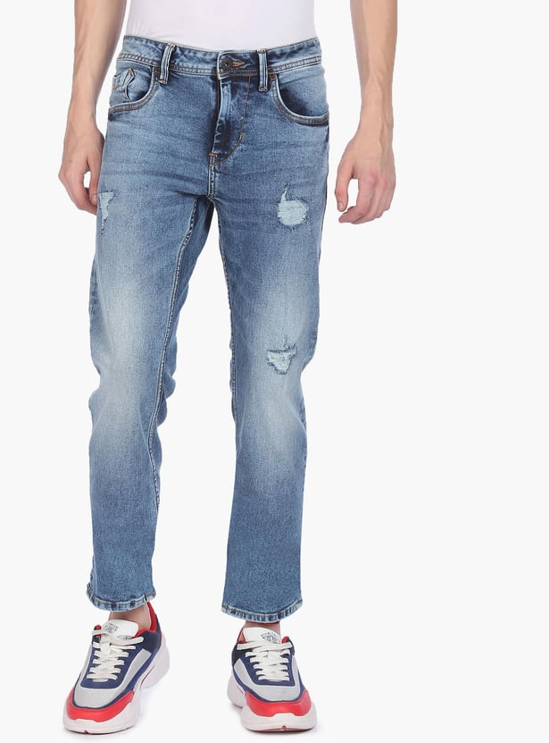 Buy FLYING MACHINE Men Stonewashed Michael Jeans (Slim Tapered) from ...