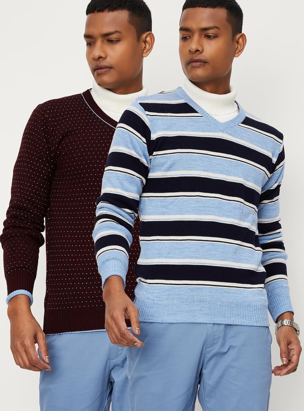 Buy Men Striped Reversible Sweater Online at just Rs. 1399.0 ...