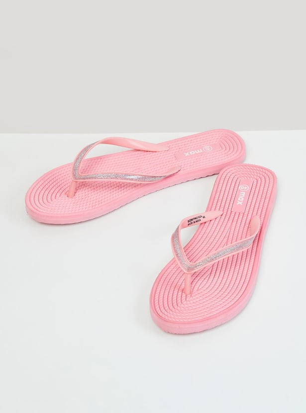 Buy Women Textured V-Strap Slippers Online at just Rs. 399.0 ...