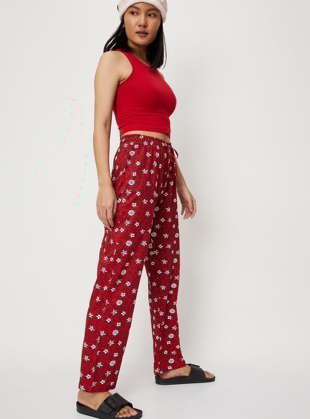 Buy Women Floral Printed Knit Pyjamas Online at just Rs. 499.0 ...