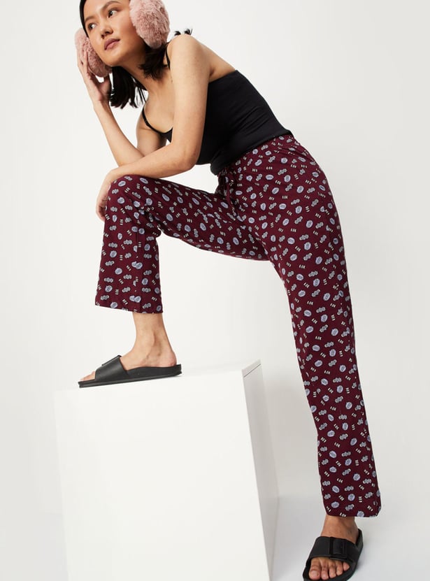 Buy Women All-Over Printed Knit Pyjamas Online at just Rs. 499.0 ...