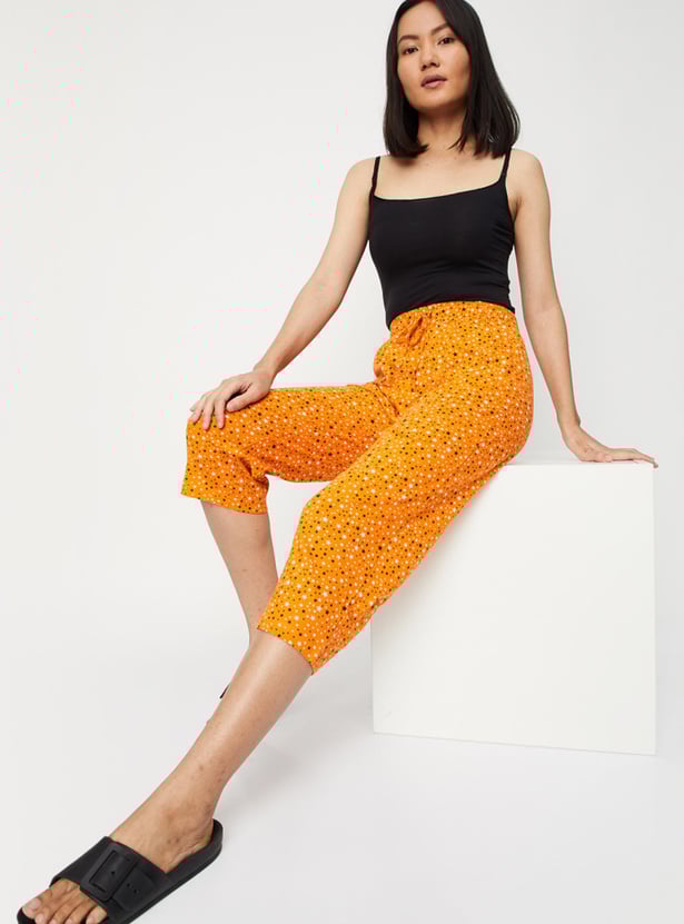 Buy Women Star Printed Drawstring Capris Online at just Rs. 449.0 ...