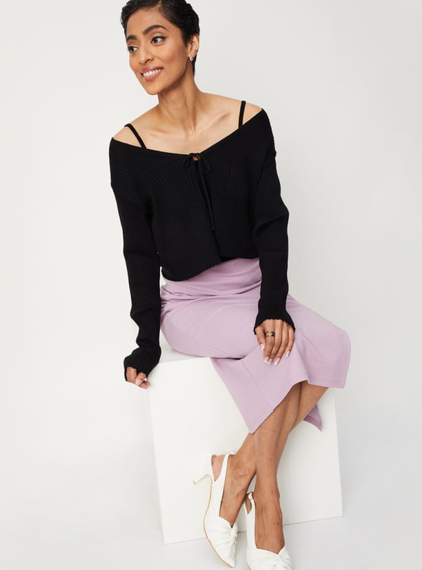 Buy Women Textured Knit Layered Top with Camisole Online at just Rs ...