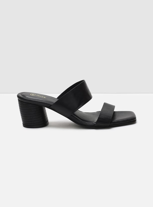 Buy MAX Women Textured Block Heel Sandals Online at just Rs. 1099.0 ...