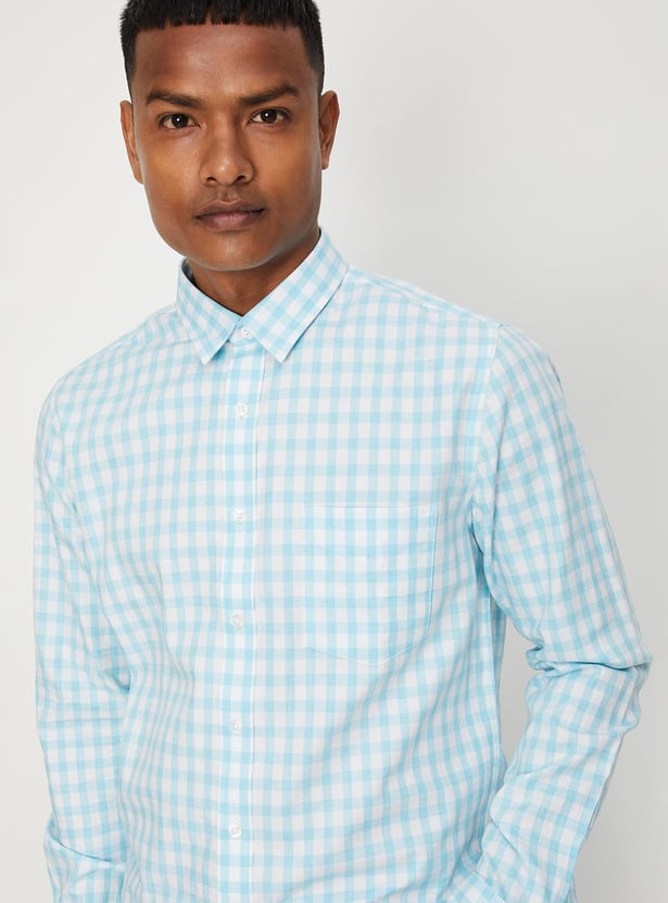 Buy Men Checked Slim Fit Smart Casual Shirt Online at just Rs. 1049.0 ...