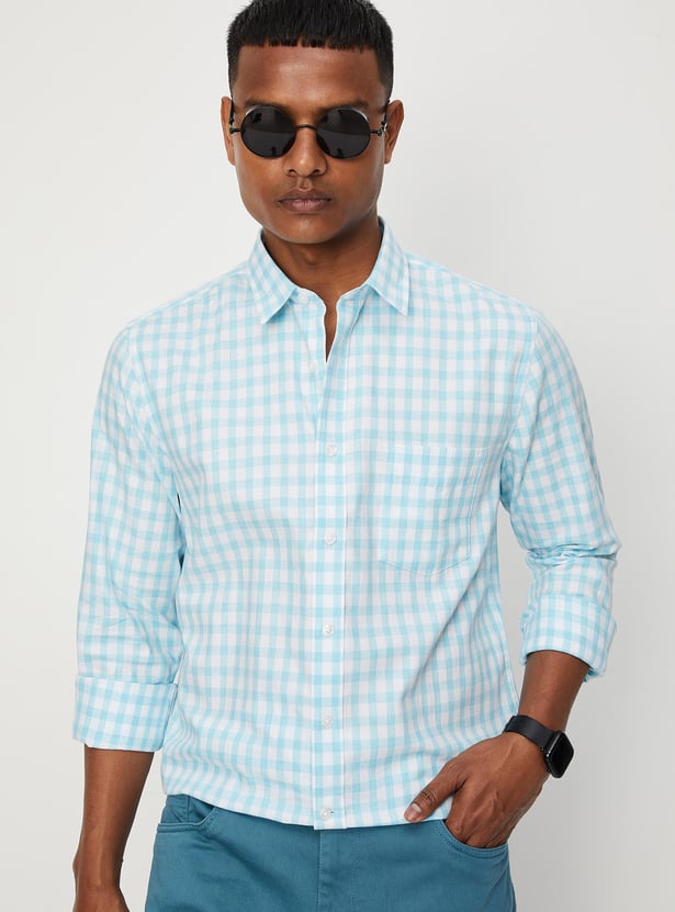 Buy Men Checked Slim Fit Smart Casual Shirt Online at just Rs. 1049.0 ...