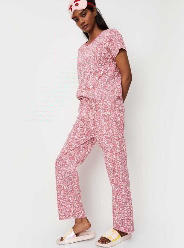 Buy Women Floral Printed Top and Pyjamas Online at just Rs. 799.0 ...