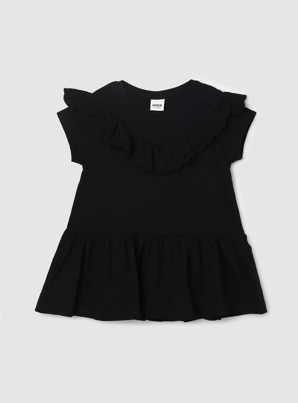 Buy Girls Schiffli Drop Waist Top Online at just Rs. 399.0 ...